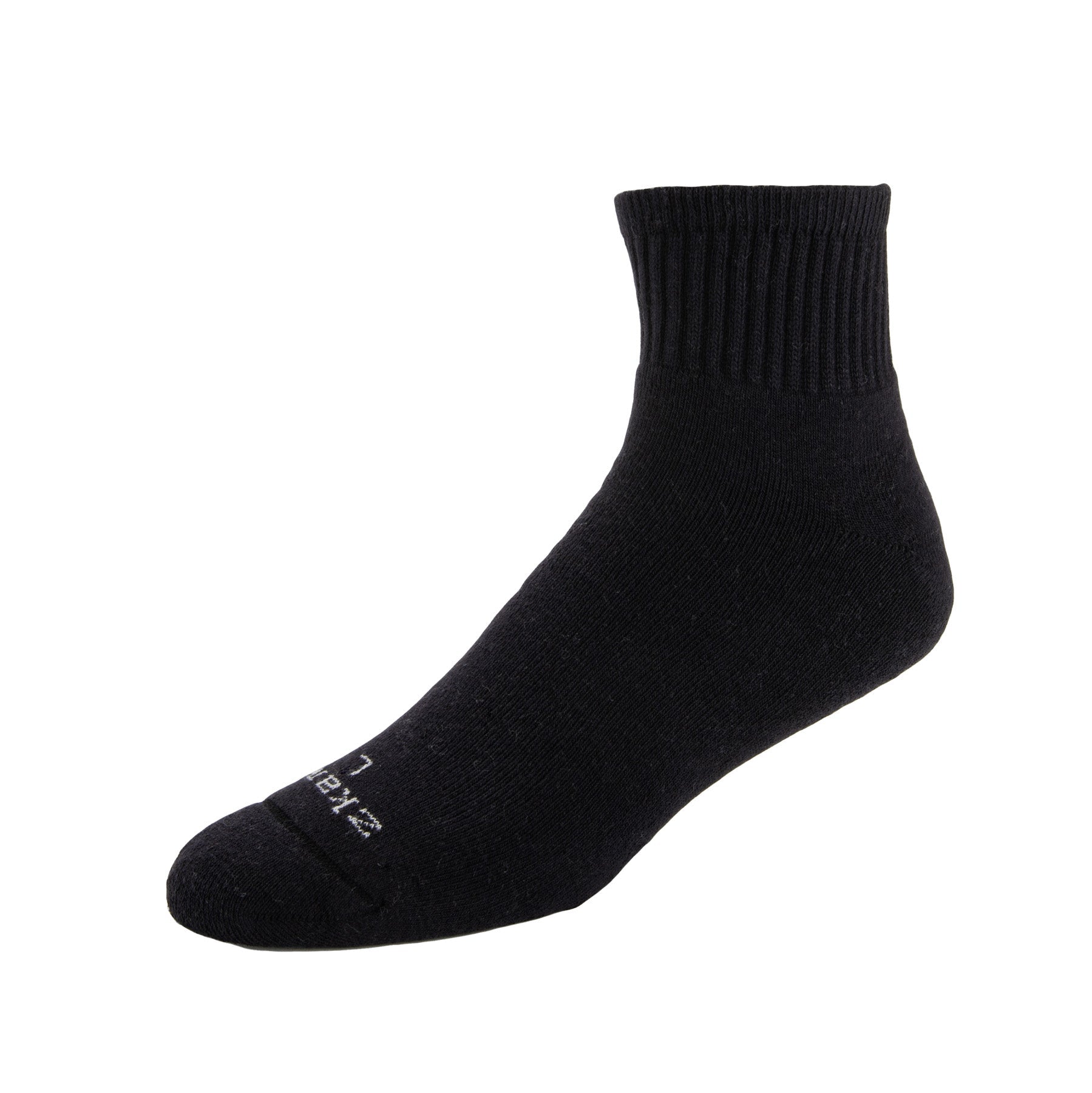 Venture - Cushioned Organic Cotton Socks 1/4 Crew - Black – zkano socks
